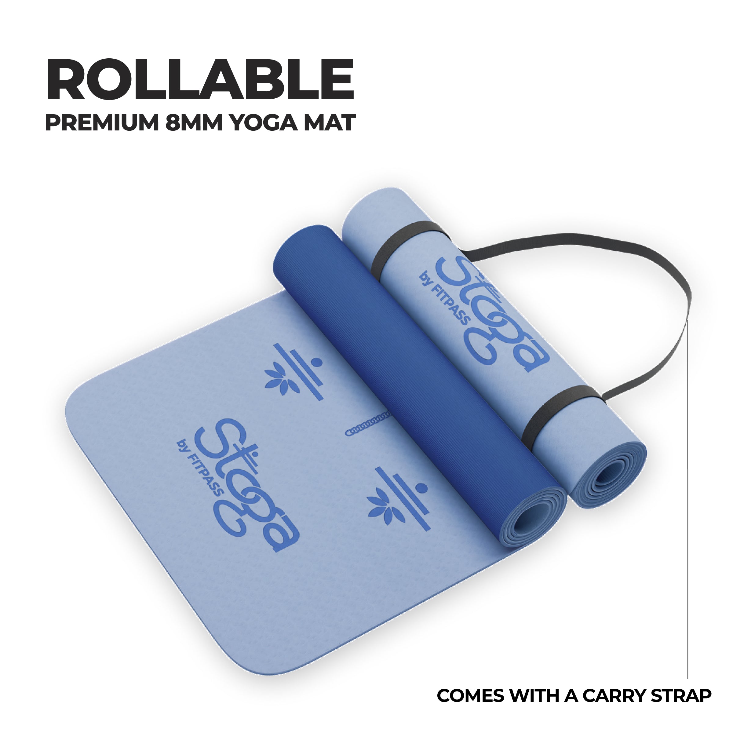 Stoga TPE 8 mm Dual-Layer Yoga Mat Pink | Premium Yoga Mat India